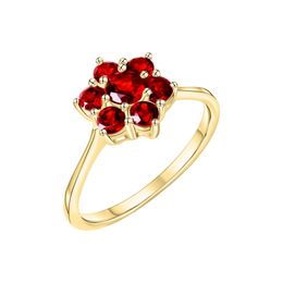 Fingerring Vivance "333/- Gelbgold glanz Granat" Fingerringe Gr. 052 (16,6), Gold, gelb (gelb, rot) Damen