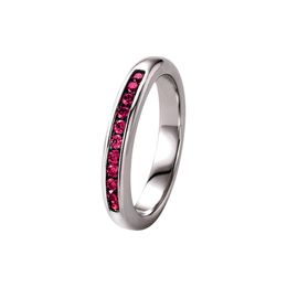 Silberring Giorgio Martello MILANO "mit fuchsia Zirkonia, Silber 925" Fingerringe Gr. 50, Silber 925 (Sterlingsilber), pink Damen