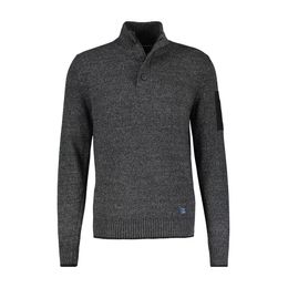 Strickpullover Lerros "Lerros Troyer in lebendiger Strickoptik" Gr. M, schwarz (black) Herren Pullover