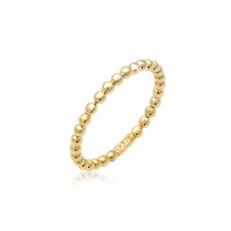 Fingerring Elli Premium "Basic Bandring Geo Minimal Ball Look 375 Gelbgold" Fingerringe Gr. 52 mm, ohne Stein, Gelbgold 375, 2 mm, goldfarben (gold) Damen