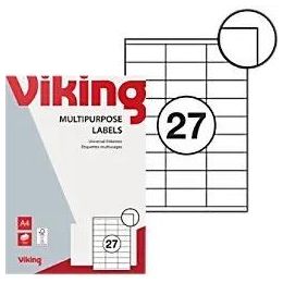 Viking Universaletiketten Ablösbar 70 x 31mm Weiß 2700 Stück