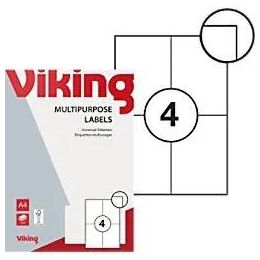 Viking Universaletiketten Selbsthaftend 105 x 148mm Weiß 100 Blatt mit 4 Etiketten