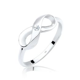 Verlobungsring Elli DIAMONDS "Infinity Unendlich Diamant 0.03 ct. 925 Silber" Fingerringe Gr. 52 mm, 0.006 ct P1 = bei 10-facher Vergrößerung erkennbare Einschlüsse, Silber 925 (Sterlingsilber), 1.5 mm, weiß (weiß, weiß) Damen