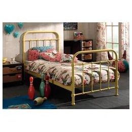 Kinderbett Vipack, gelb, B:95cm H:100cm L:210cm, Betten, Metallbett, Jugendbett, Einzelbett mit Lattenrost