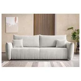 3-Sitzer Inosign "MAVAS Schlafsofa mit Bettkasten" Sofas Gr. B/H/T: 240cm x 88cm x 108cm, Cord, grau (hellgrau) ca.240108cm (Liegefläche 212145 cm), Cord, Chenille, Struktur