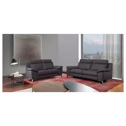 3-Sitzer Calia italia "Roby" Sofas Gr. B/H/T: 214cm x 95cm x 96cm, Leder SUAVE, Relaxelement links-Relaxelement rechts, mit elektrischer Relaxfunktion, braun (testa di moro)