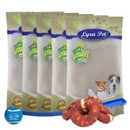 5 kg LYRA PET® Kauringe mit Entenbruststreifen + Ballschleuder