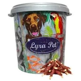 5 kg LYRA PET® Kaurollen mit Entenbruststreifen in 30 L Tonne