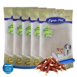 5 kg LYRA PET® Kaurollen mit Entenbruststreifen + Ballschleuder