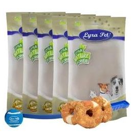 5 kg LYRA PET® Kauringe mit Hühnerbruststreifen + Ballschleuder