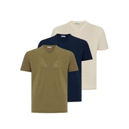 Dandalo Shirt Herren Größe L beige / grün / schwarz
