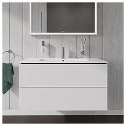 Duravit ME by Starck Waschtisch mit L-Cube Waschtischunterschrank 100 cm, weiß matt