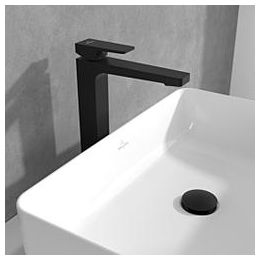 Villeroy & Boch Villeroy und Boch Architectura Square Waschtischarmatur TVW125002000K5 erhöht, mit Push-Open-Ablaufgarnitur, matt black