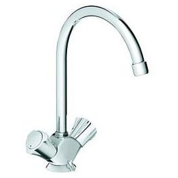 Grohe Spültisch-Zweigriffarmatur Costa Niederdruck, schwenkbarer Rohrauslauf, chrom