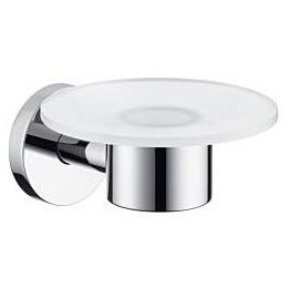 Hansgrohe Seifenhalter Logis 40515820 brushed nickel, mit Kristallglasschale