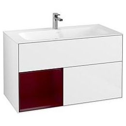 Villeroy & Boch Villeroy und Boch Finion Waschtischunterschrank G030HBGF 99,6x59,1cm, Wandbeleuchtung, Regal links Peony, Glossy white lacquer