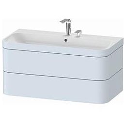 Duravit Happy D.2 Plus Möbelwaschtisch-Unterschrank HP4638E9797 97,5 x 49 cm, 2 Hahnlöcher, lichtblau seidenmatt, 2 Schubkästen