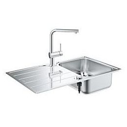 Grohe Einbauspüle-Set 31573SD1 86x50cm, 1 Becken, mit Einhebel-Spültischarmatur, Edelstahl