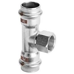 Viega Temponox T-Stück 810894 22 x Rp 3/4 x 22 mm, Stahl, nicht rostend, Rp-Gewinde, SC-Contur