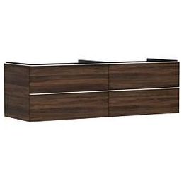 Hansgrohe Xelu Q Waschtischunterschrank 54093700 1560x485x550mm, 4 Schubkästen, Nussbaum dunkel, mattweiß