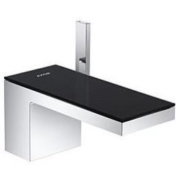 hansgrohe Axor MyEdition Waschtischarmatur 47010600 Ausladung 151 mm, mit Push-Open Ablaufgarnitur, chrom/Schwarzglas