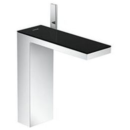 hansgrohe Axor MyEdition Waschtischarmatur 47020600 Ausladung 196 mm, mit Push-Open Ablaufgarnitur, chrom/Schwarzglas