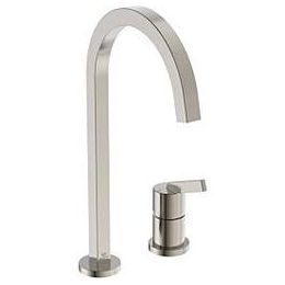 Ideal Standard Gusto Küchen-2-Loch-Armatur BD423GN silver storm, mit hohem eckigen Rohrauslauf