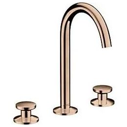 Hansgrohe Axor One 3-Loch-Waschtischarmatur 48070300 Ausladung 140mm, mit Push-Open-Ablaufgarnitur, polished red gold