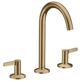 Hansgrohe Axor One 3-Loch-Waschtisch-Armatur 48050140 Ausladung 140mm, mit Push-Open-Ablaufgarnitur, brushed bronze