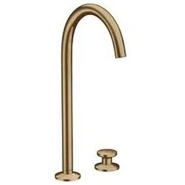 Hansgrohe Axor One 2-Loch-Waschtisch-Armatur 48060140 Ausladung 165mm, mit Push-Open-Ablaufgarnitur, brushed bronze