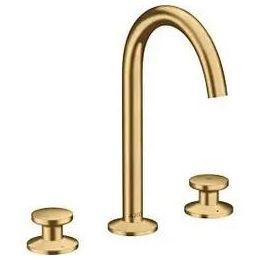 Hansgrohe Axor One 3-Loch-Waschtischarmatur 48070250 Ausladung 140mm, mit Push-Open-Ablaufgarnitur, brushed gold optic