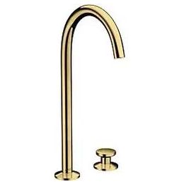 Hansgrohe Axor One 2-Loch-Waschtisch-Armatur 48060990 Ausladung 165mm, mit Push-Open-Ablaufgarnitur, polished gold optic