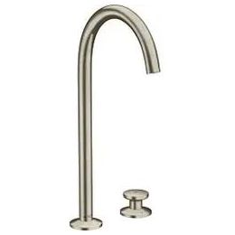 Hansgrohe Axor One 2-Loch-Waschtisch-Armatur 48060820 Ausladung 165mm, mit Push-Open-Ablaufgarnitur, brushed nickel