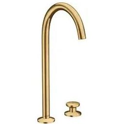 Hansgrohe Axor One 2-Loch-Waschtisch-Armatur 48060250 Ausladung 165mm, mit Push-Open-Ablaufgarnitur, brushed gold optic