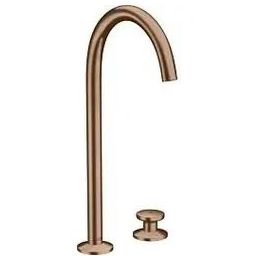 Hansgrohe Axor One 2-Loch-Waschtisch-Armatur 48060310 Ausladung 165mm, mit Push-Open-Ablaufgarnitur, brushed red gold