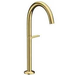 Hansgrohe Axor One Waschtischarmatur 48030950 Ausladung 165mm, für Aufsatzwaschtische, mit Push-Open-Ablaufgarnitur, brushed brass