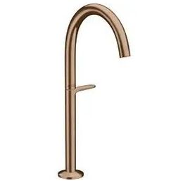 Hansgrohe Axor One Waschtischarmatur 48030310 Ausladung 165mm, für Aufsatzwaschtische, mit Push-Open-Ablaufgarnitur, brushed red gold