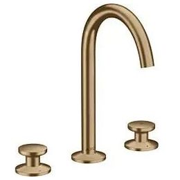 Hansgrohe Axor One 3-Loch-Waschtischarmatur 48070140 Ausladung 140mm, mit Push-Open-Ablaufgarnitur, brushed bronze