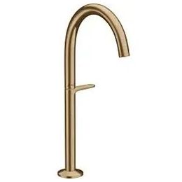 Hansgrohe Axor One Waschtischarmatur 48030140 Ausladung 165mm, für Aufsatzwaschtische, mit Push-Open-Ablaufgarnitur, brushed bronze