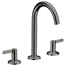 Hansgrohe Axor One 3-Loch-Waschtisch-Armatur 48050330 Ausladung 140mm, mit Push-Open-Ablaufgarnitur, polished black chrome