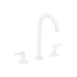 Hansgrohe Axor One 3-Loch-Waschtisch-Armatur 48050700 Ausladung 140mm, mit Push-Open-Ablaufgarnitur, mattweiß