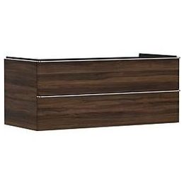 Hansgrohe Xelu Q Waschtischunterschrank 54085000 1180x485x550mm, 2 Schubkästen, Nussbaum dunkel, chrom