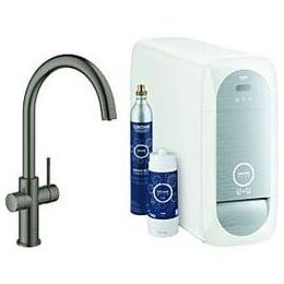 Grohe Blue Home Spültisch-Einhebelmischer 31455AL1 hard graphite gebürstet, C-Auslauf-Starter Kit