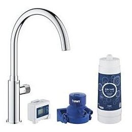 Grohe Blue Pure Spültisch-Einhebelmischer 30387000 chrom, Starter Kit, C-Auslauf