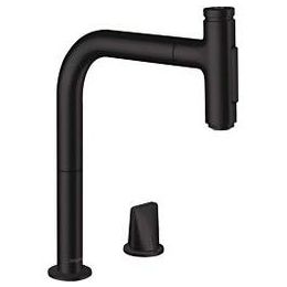 Hansgrohe Metris Select 2-Loch-Küchenmischer 73818670 mattschwarz, 2jet, Ausziehbrause