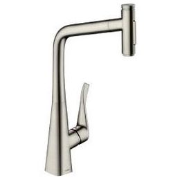 Hansgrohe Metris Select Küchenarmatur 73816800 Edelstahl-optik, mit Ausziehbrause, 2jet, sBox