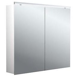 Emco pure 2 Classic Aufputz-Lichtspiegelschrank 979705503 800x729mm, mit LED-Aufsatzleuchte, 2-türig, Aluminium