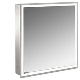 Emco prime Unterputz-Lichtspiegelschrank 949706270 600x730mm, 1 Tür, Anschlag rechts, aluminium/spiegel