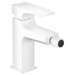 Hansgrohe Metropol Bidet-Einhebelmischer 32520700 Ausladung 129 mm, Push-Open Ablaufgarnitur, mattweiß