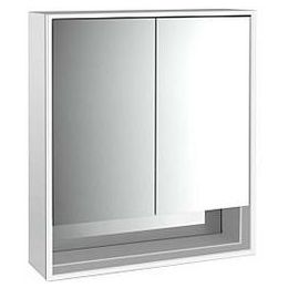 Emco Loft Aufputz-Lichtspiegelschrank 979805204 600x733mm, mit Unterfach, LED, 2-türig, aluminium/Spiegel